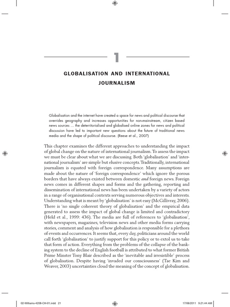 Globalisation and International Journalism | PDF | Globalization | News