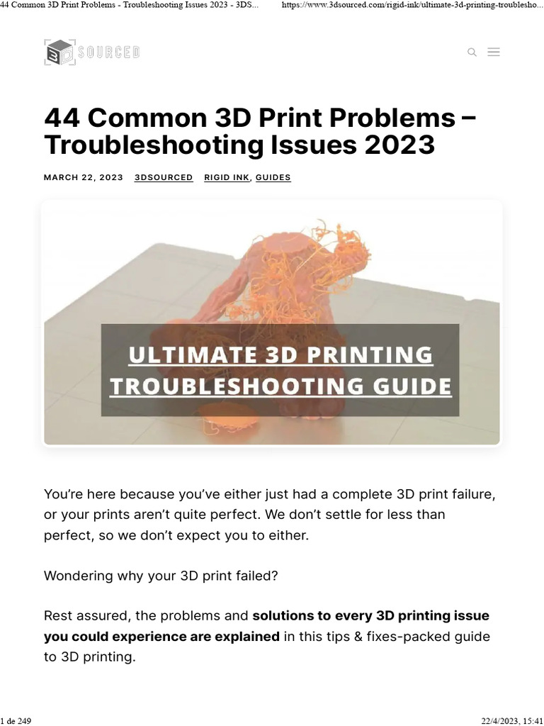 3DPrinter-44 Common 3D Print Problems - Troubleshooting Issues 2023 ...