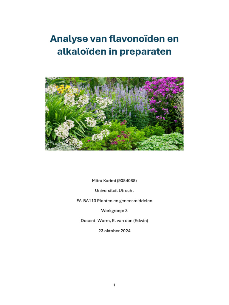 Planten Verslag Mitra Karimi | PDF