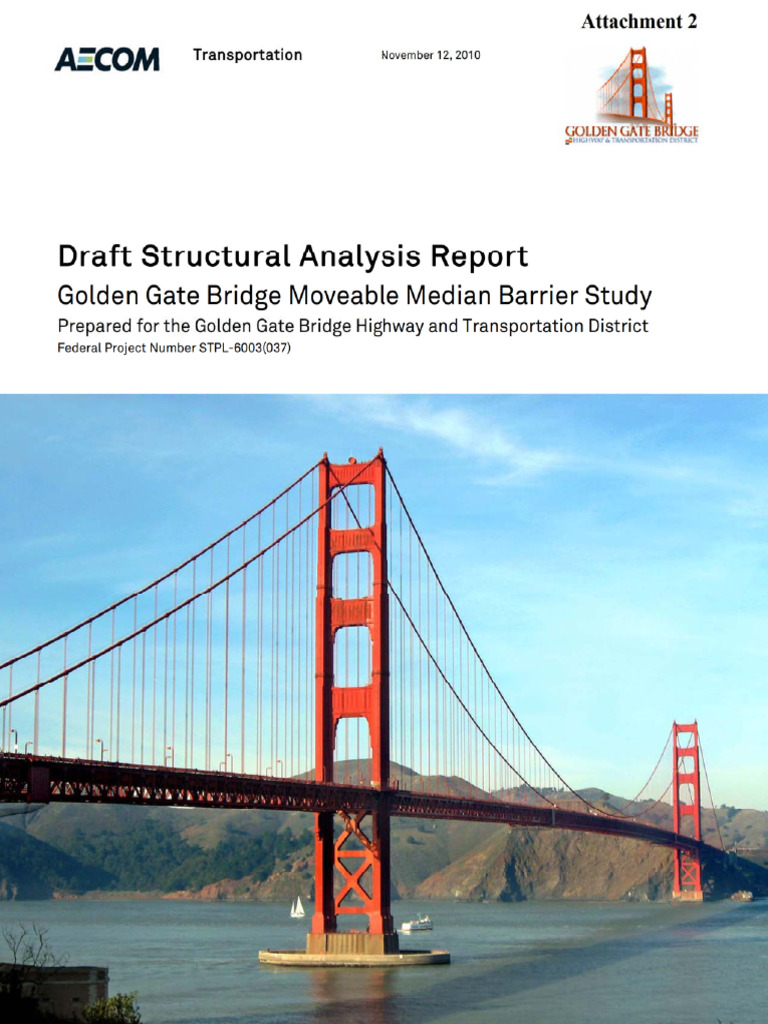 Golden Gate Bridge Barrier Study Dimensions | PDF | Bridge | Beam ...