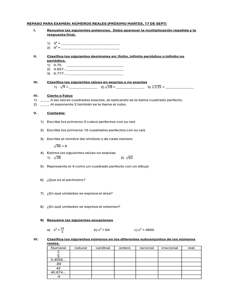 REPASO PARA EXAMEN (8vo) | PDF