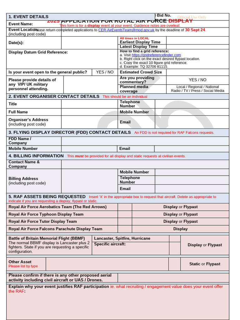 RAF Display Application 2025 | PDF | Royal Air Force | Aviation