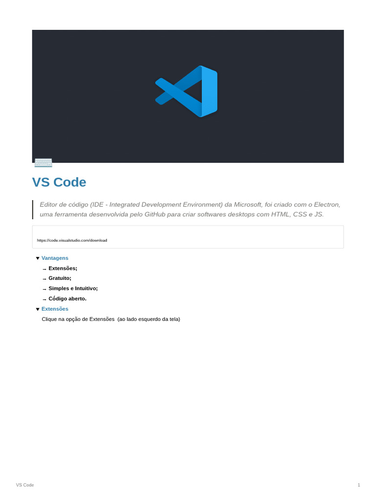 Resumo 2- VSCode | PDF Resumo 2- VSCode | PDF