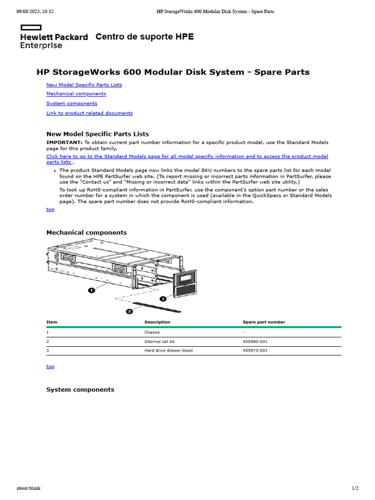 HP StorageWorks 600 Modular Disk System - Spare Parts | PDF | Computing