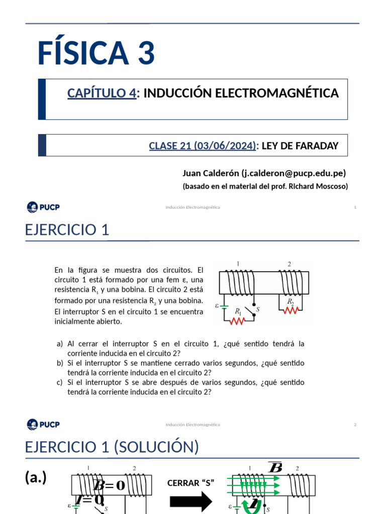 Diapositivas - Clase 21 [INDUCCIÓN ELECTROMAGNÉTICA] | PDF | Inducción electromagnética ...