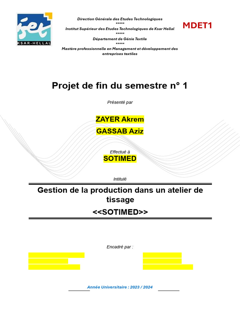 Gestion de la production chez SOTIMED | PDF | Business | Production et ...