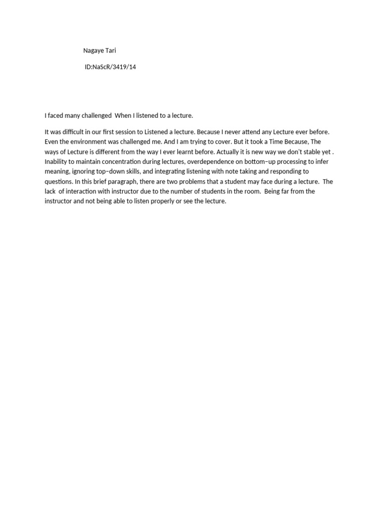 Challenges Faced in First Lectures | PDF