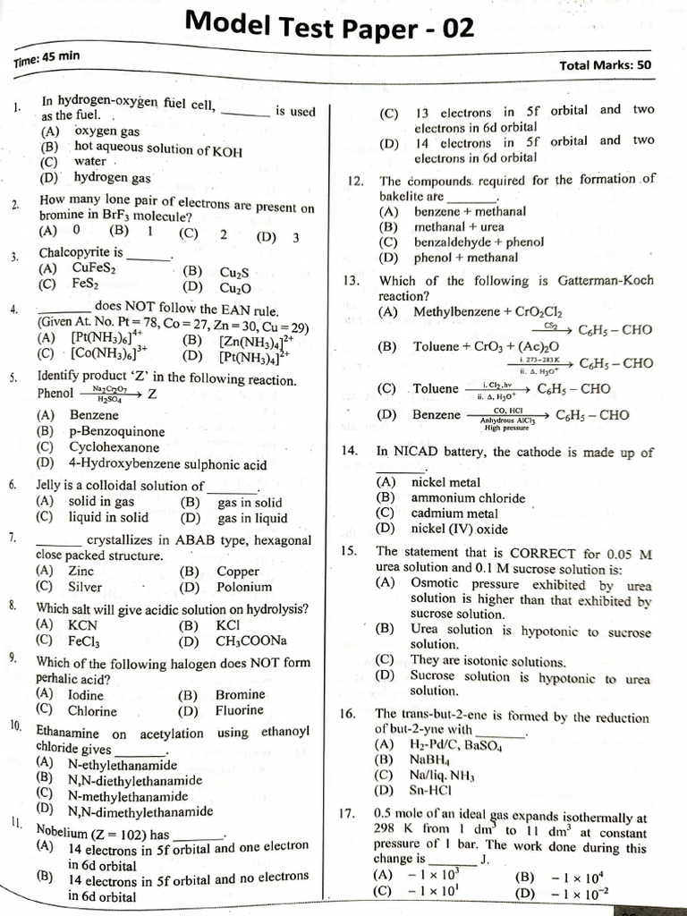 MHT CET Test 02 | PDF