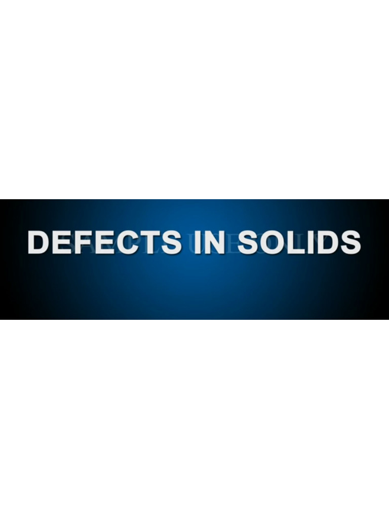 Solid State Defects | PDF