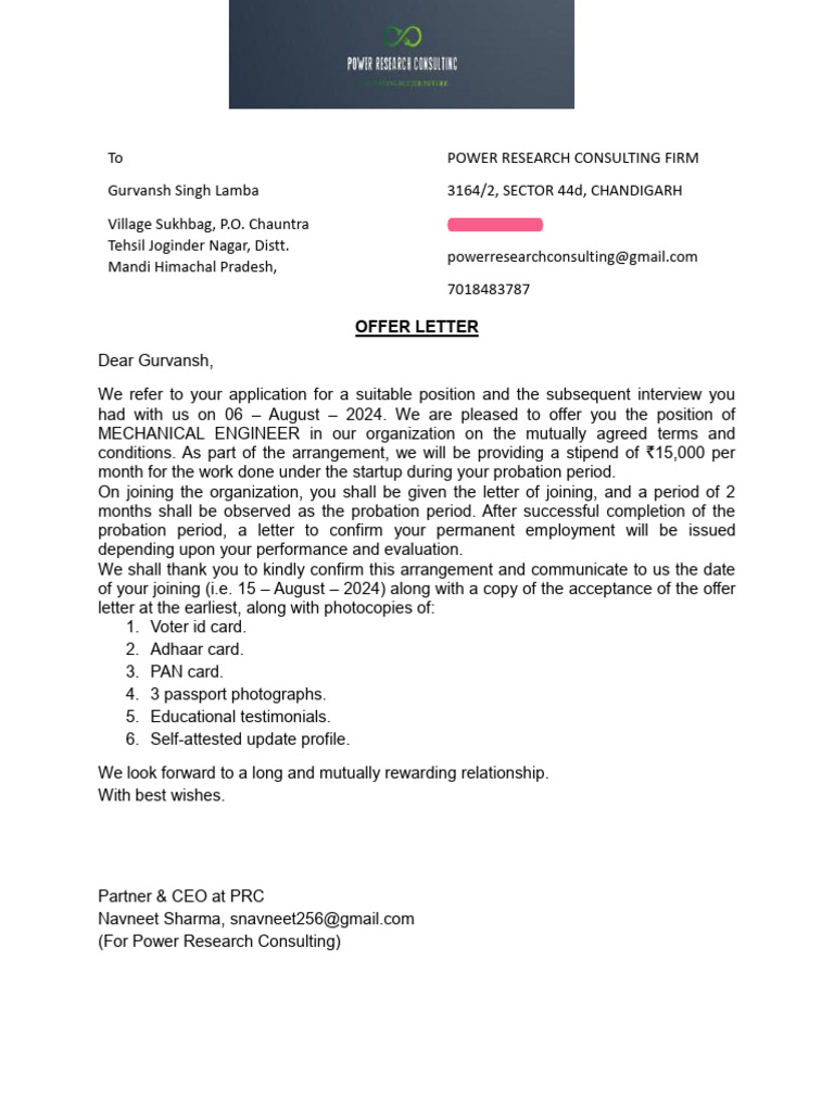 Gurvansh Offer-Letter | PDF