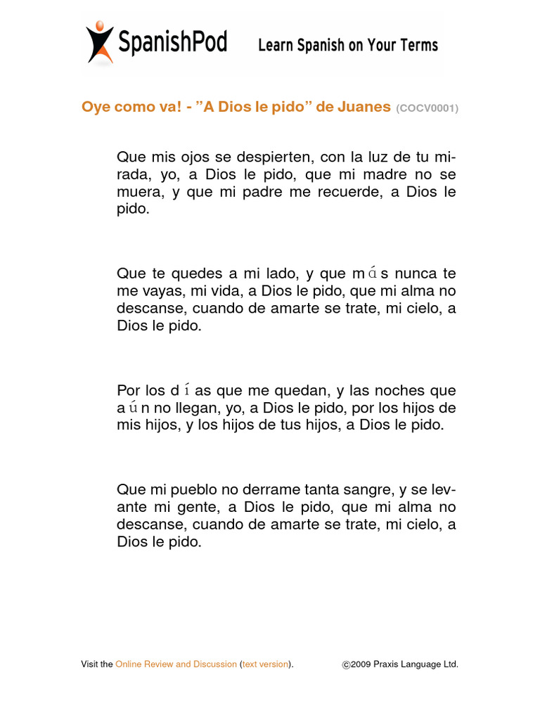 Spanishpod OCV0001 | PDF