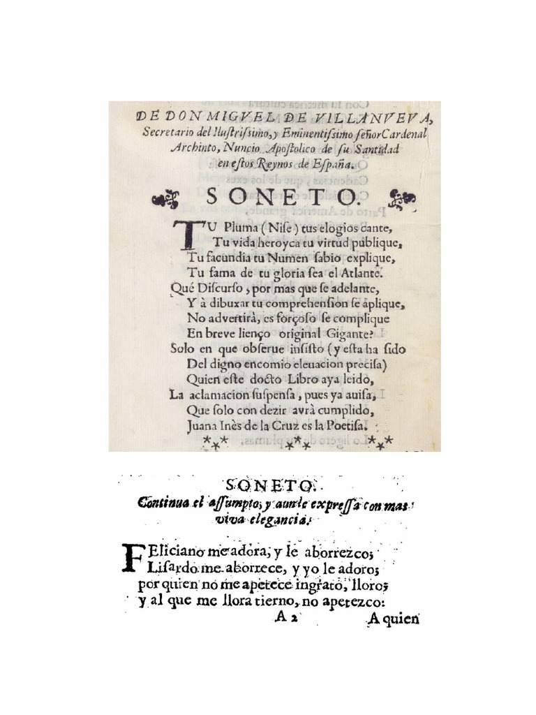 Sonetos de Sor Juana Inés de la Cruz | PDF