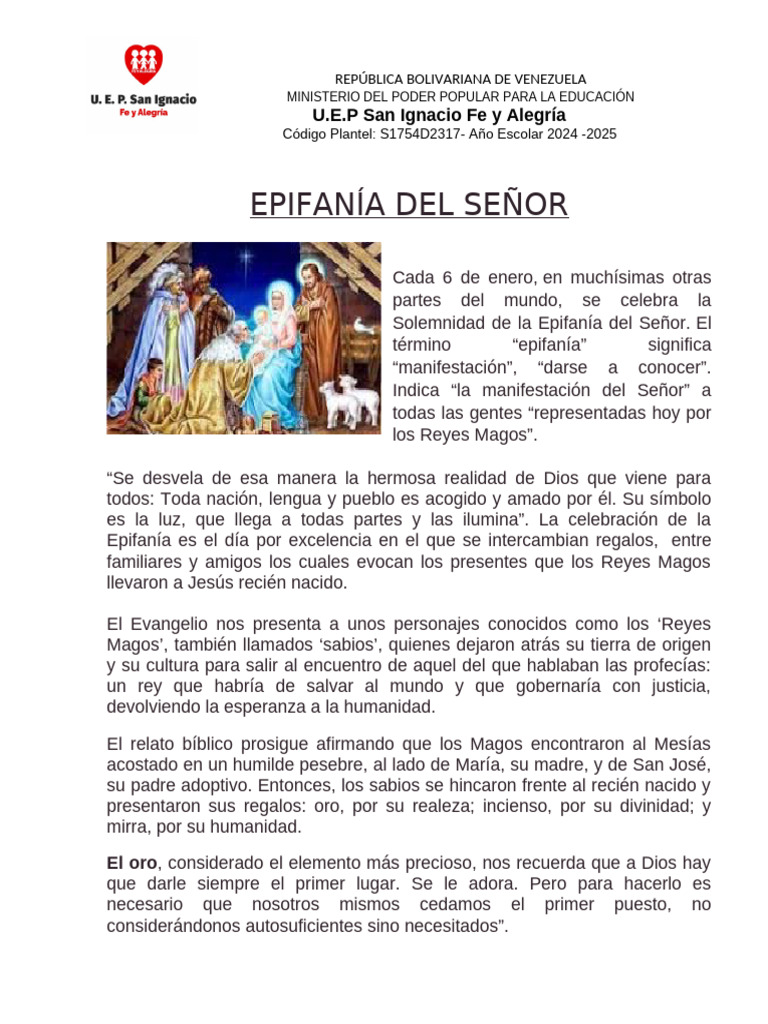 Significado de la Epifanía del Señor | PDF | Reyes Magos