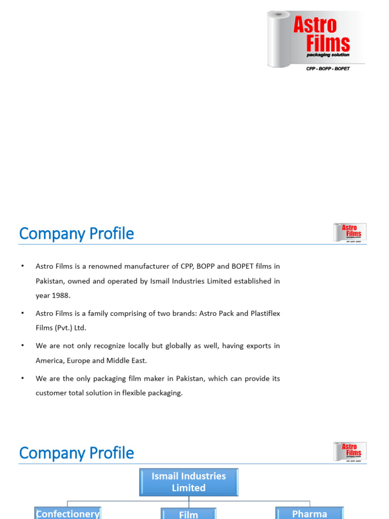Astro Films: Pakistan's Leading Film Manufacturer | PDF | Confectionery ...