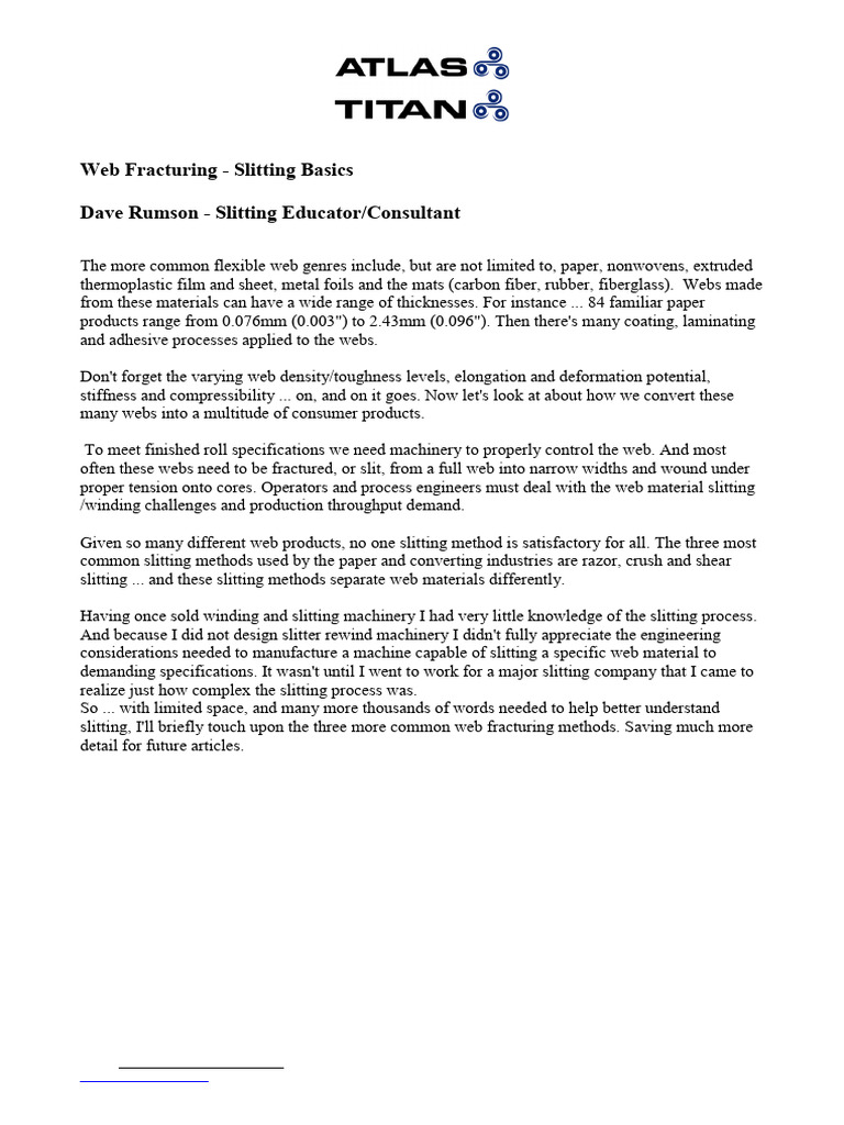 Slitting Techniques for Engineers | PDF | Materials Science | Materials