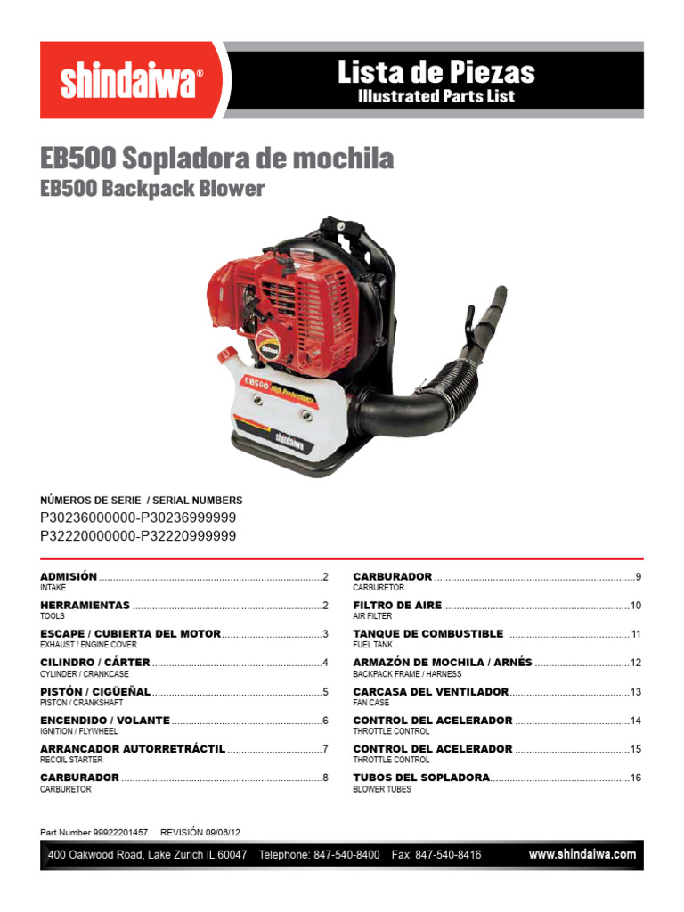 Sopladora Eb500 | PDF | Ingeniería | Motor de combustión interna