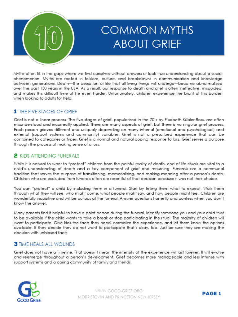 10 Common Myths About Grief | PDF | Grief | Experience