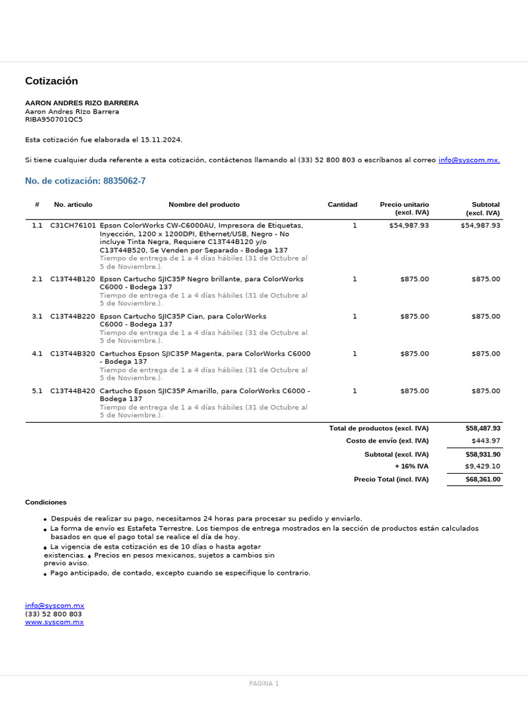 Co Syscom 329 | PDF | Equipo de oficina | Diseño gráfico