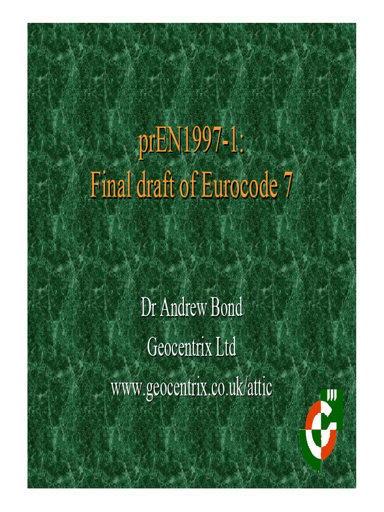 Final Draft of Eurocode 7 | PDF | Geotechnical Engineering | Civil ...