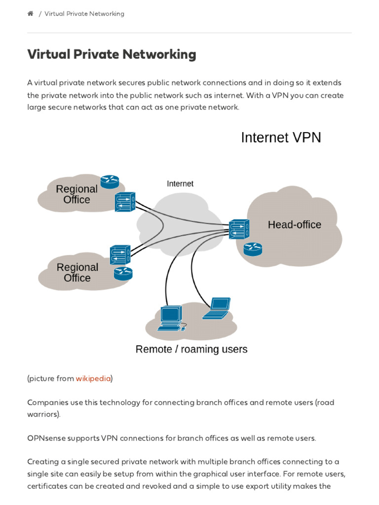 Virtual Private Networking - OPNsense Documentation | PDF | Virtual Private Network | Transport ...