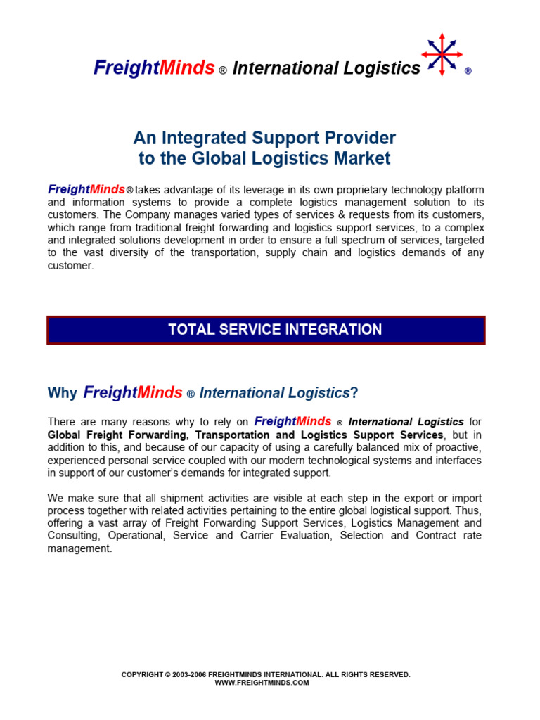 FM Logistics Brochure | PDF | Logistics | Cargo