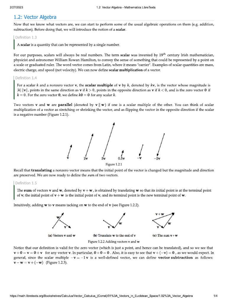 Vector Algebra | PDF