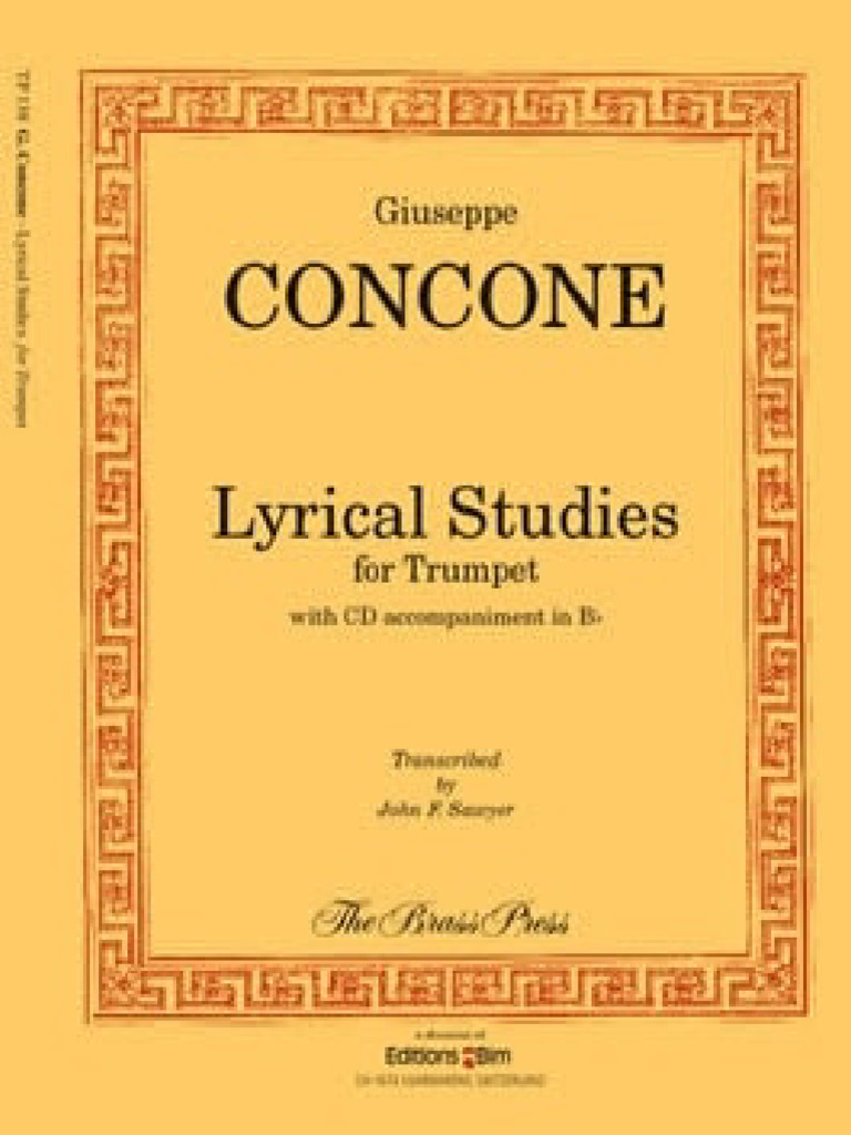Lyrical Studies - Concone For Trumpet or Horn | PDF