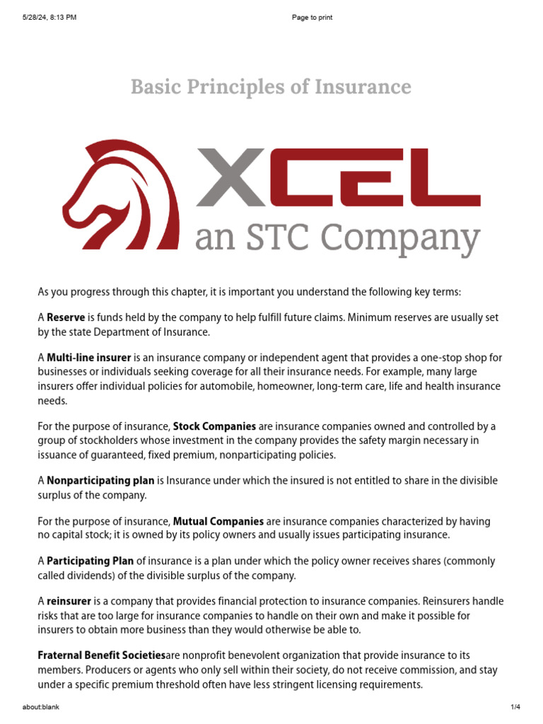 basic principles | PDF | Insurance | Life Insurance