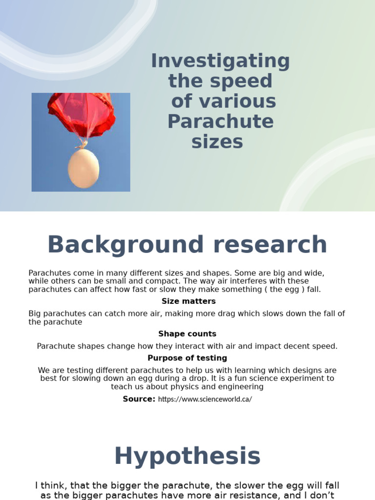 Cba Egg Drop Experiment | PDF | Parachute