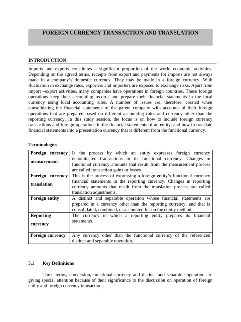 Foreign Currency Transaction and Translation | PDF | Exchange Rate ...