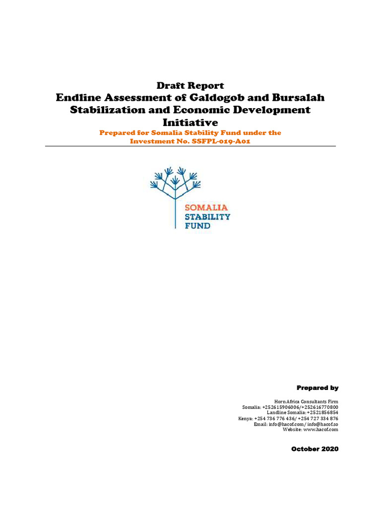 Report Endline Galdogob Bursallah SSF CARE Compressed | PDF | Survey Methodology | Evaluation