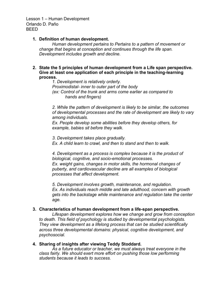 Principles of Human Development Explained | PDF