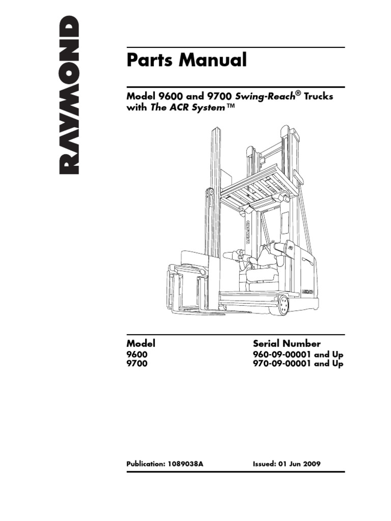Raymond Swing Reach 9700 Parts | PDF | Elevator | Truck