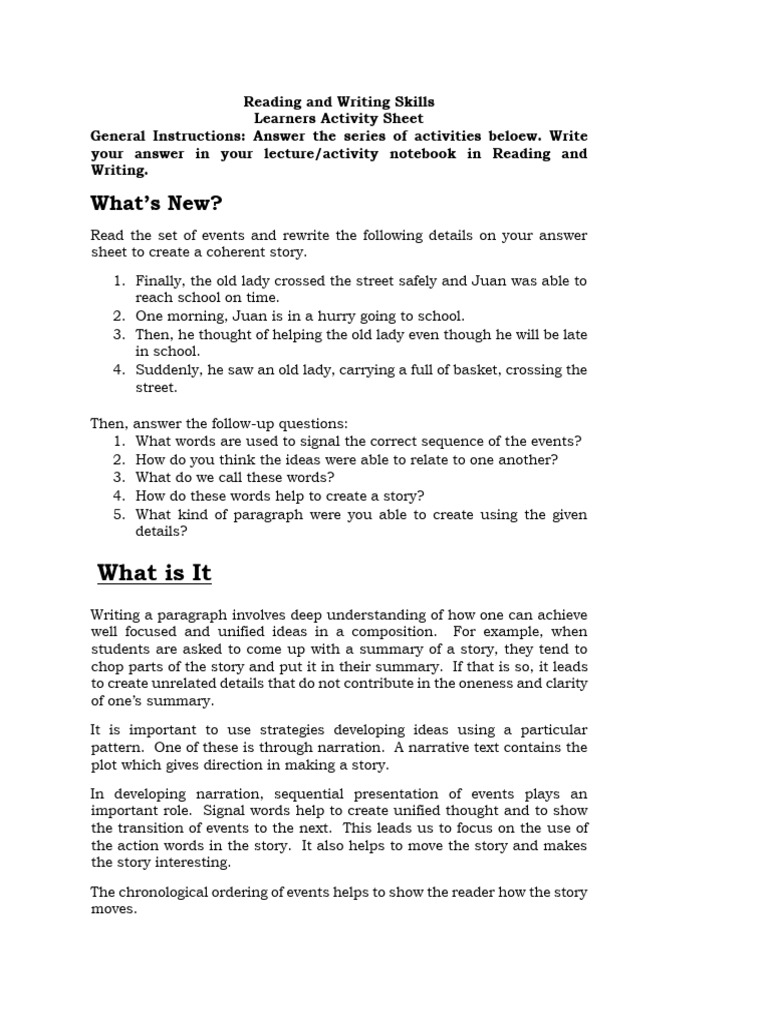 Module 1: Reading and Writing Skills | PDF | Cognition | Behavior ...