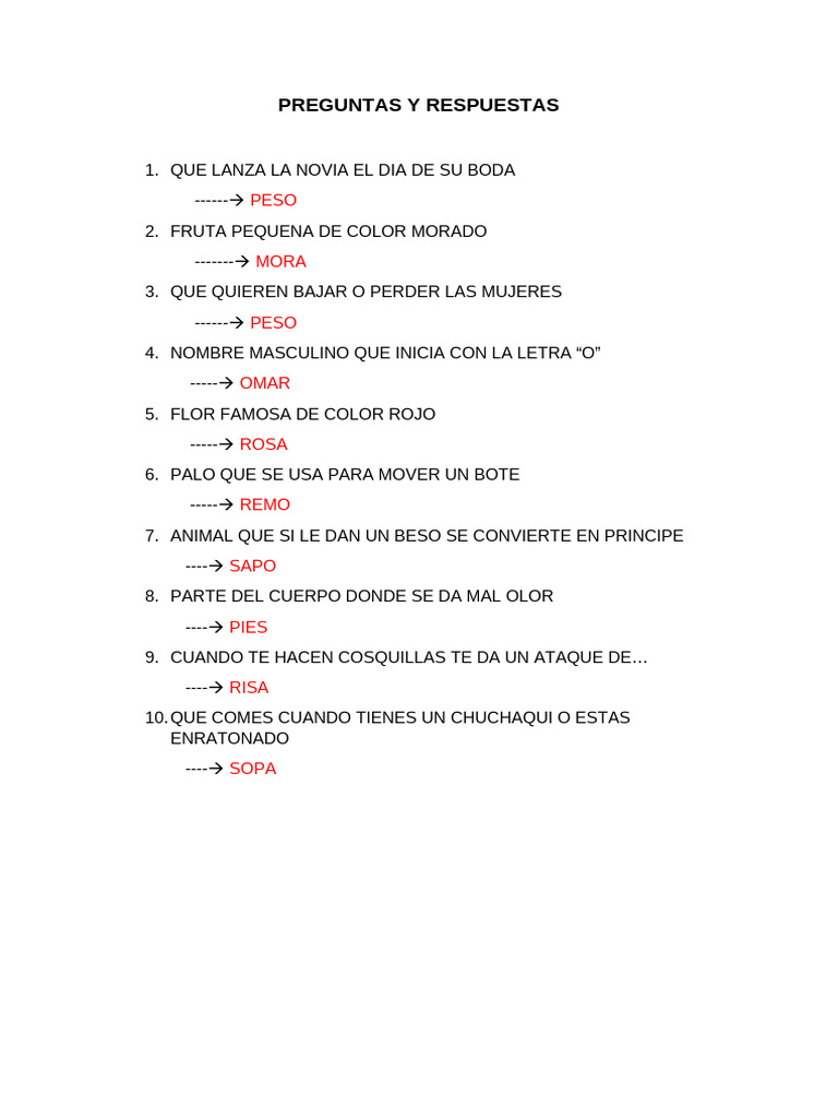 Juegos y Preguntas para Eventos Sociales | PDF