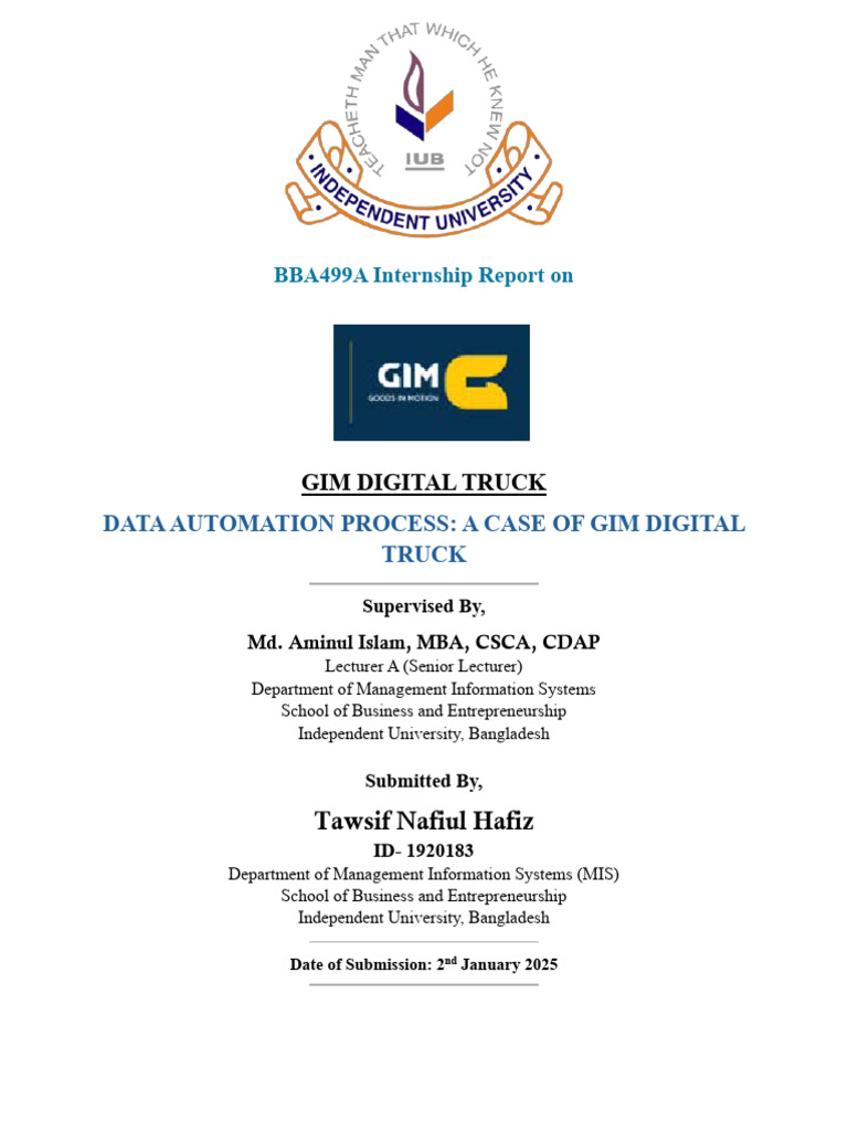Data Automation Process: A Case of Gim Digital Truck | PDF | Digital ...
