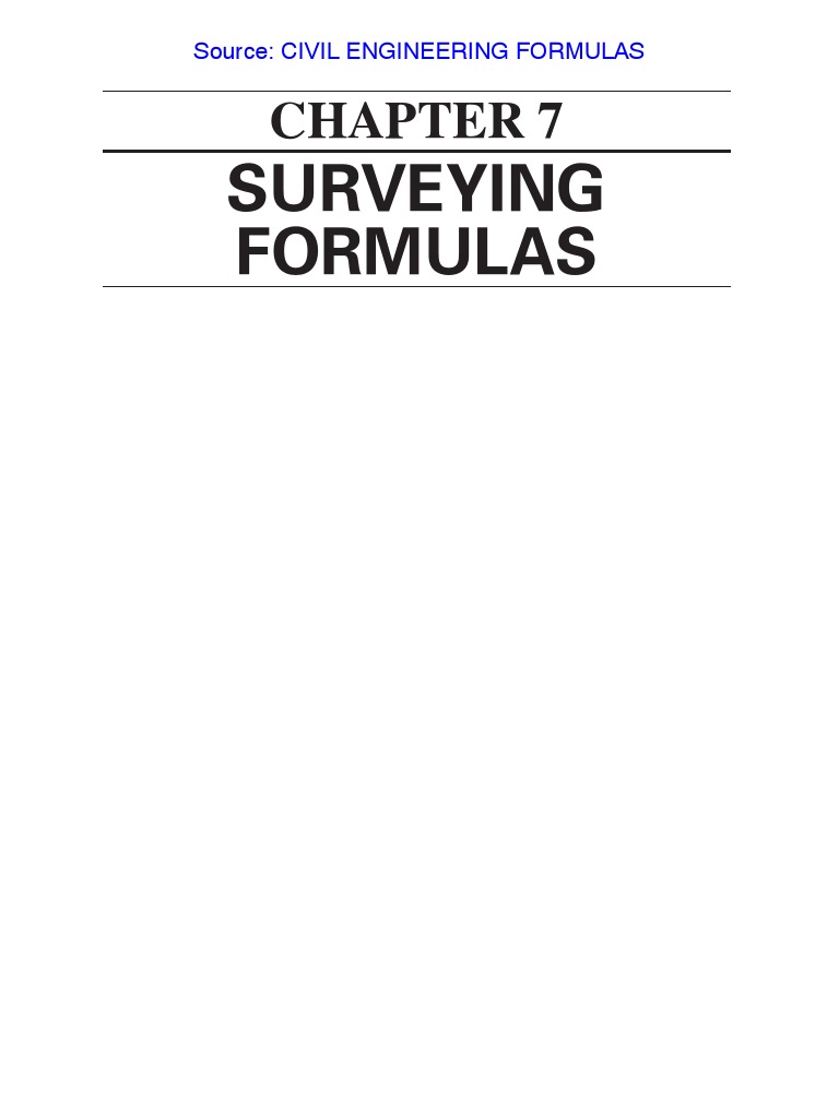 Surveying Formulas | Surveying | Metre