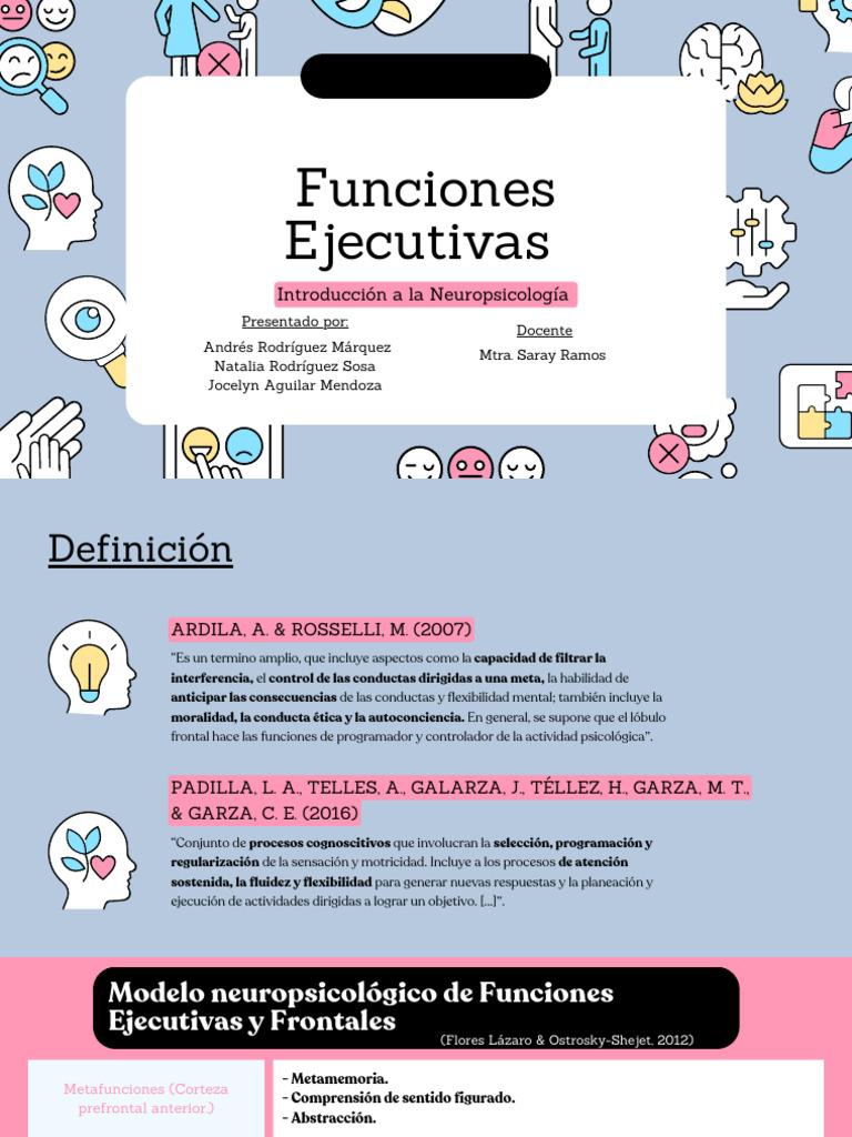 Presentación Funciones Ejecutivas | PDF | Funciones ejecutivas | Corteza prefrontal