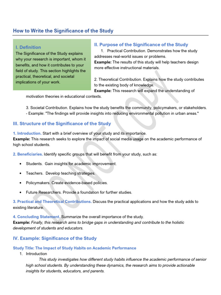 Significance of The Study Guide | PDF | Policy | Theory