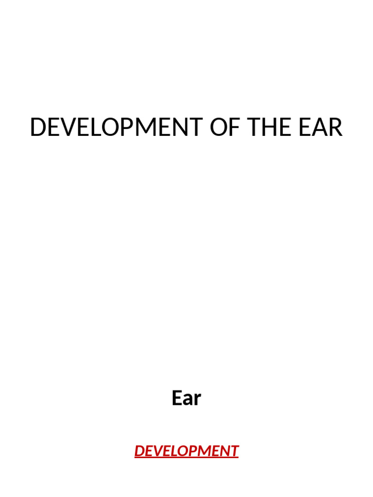 25. Development of Ear | PDF | Ear | Auditory System