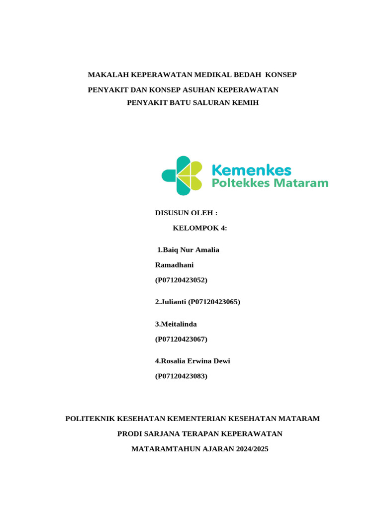 KLMPK 4 Batu Saluran Kemih | PDF