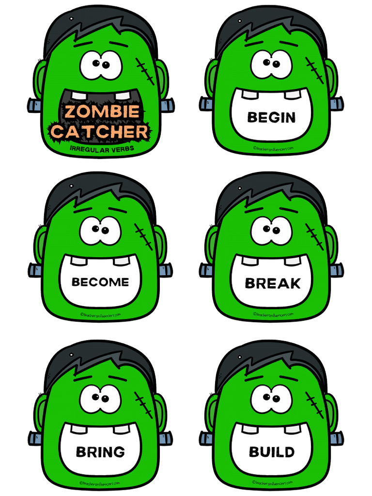 Zombie Catcher Irregular Verbs TEACHERSINFLUENCERS | PDF