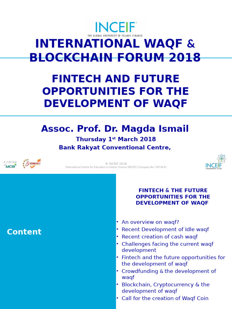 3fintech & Waqf DR - Magda Ismail | PDF | Cryptocurrency | Islamic ...