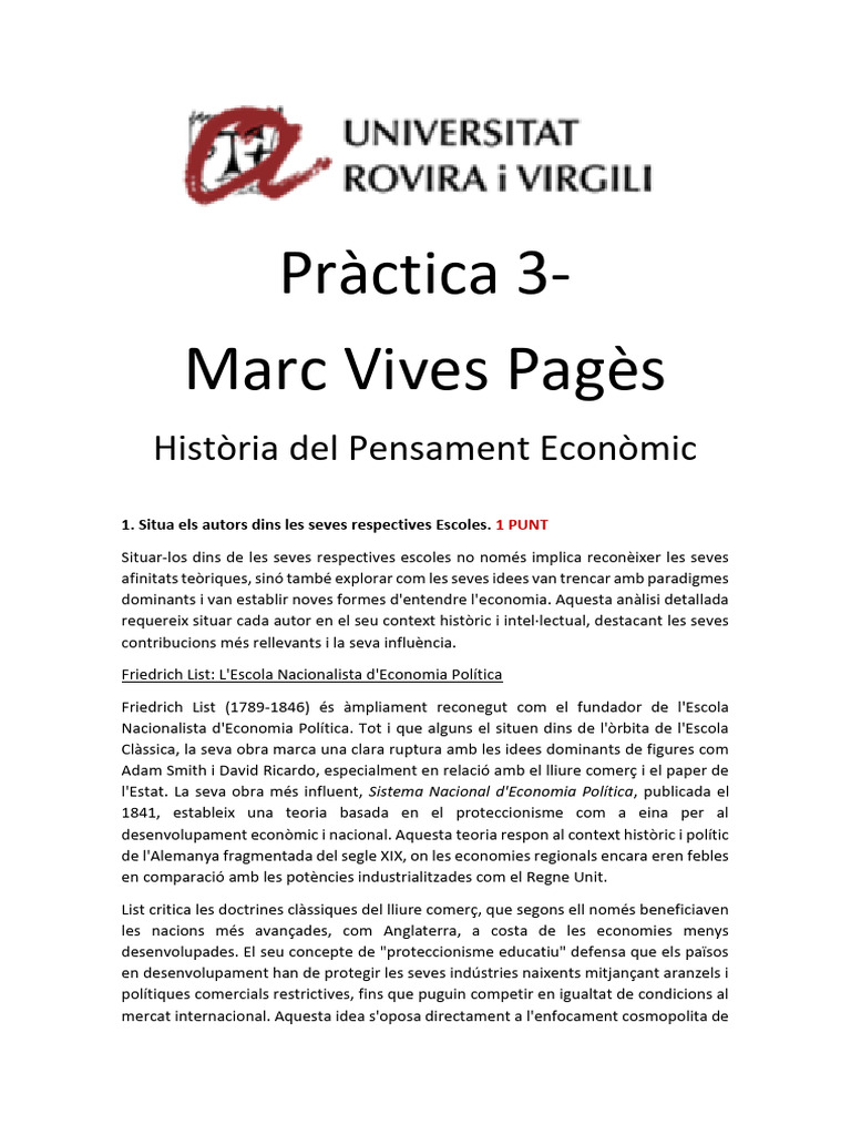 Comentari List-Marx-Veblen Marc Vives Pagès | PDF