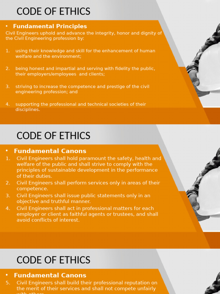 Civil Engineering Code of Ethics Guide | PDF | Employment | Civil Engineering