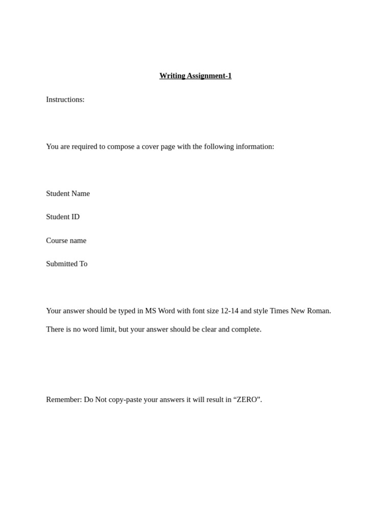 Writing Assignment 1 | PDF
