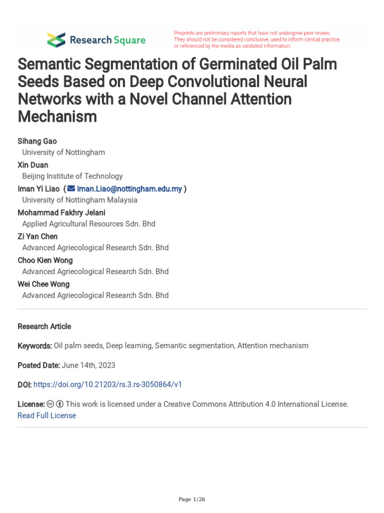 2023 Semantic Segmentation Of Germinated Oil Palm Seeds Pdf Image Segmentation Deep Learning 