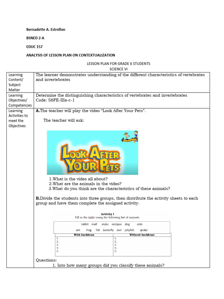 EDUC 157 | PDF | Learning | Lesson Plan