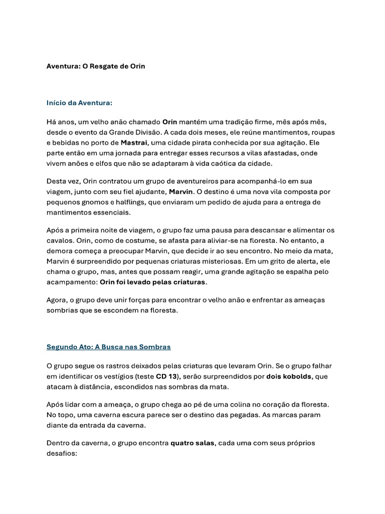 Resgate de Orin | PDF