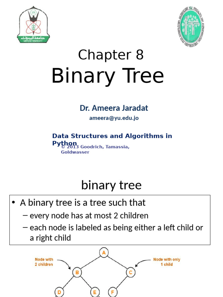 12 CS253 CH8 Tree Part 2 BinaryTree | PDF | Theoretical Computer Science | Algorithms And Data ...